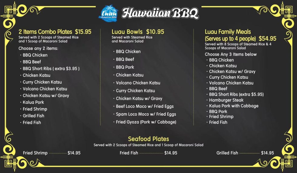 Luau Hawaiian BBQ - Hawaiian-style Restaurant | Online Order | Santa ...